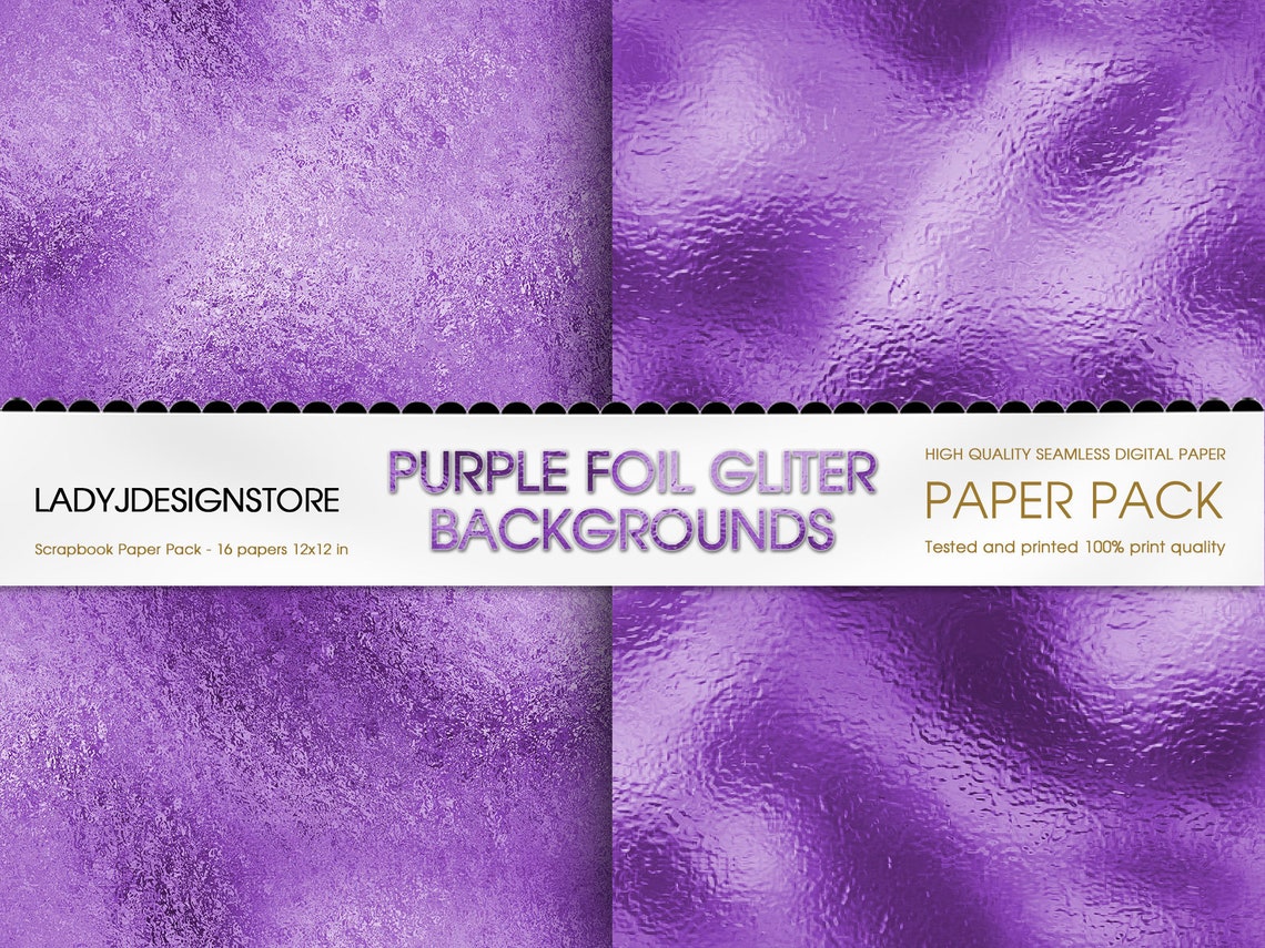 Purple Foil Glitter Digital Paper Purple Digital Texture - Etsy