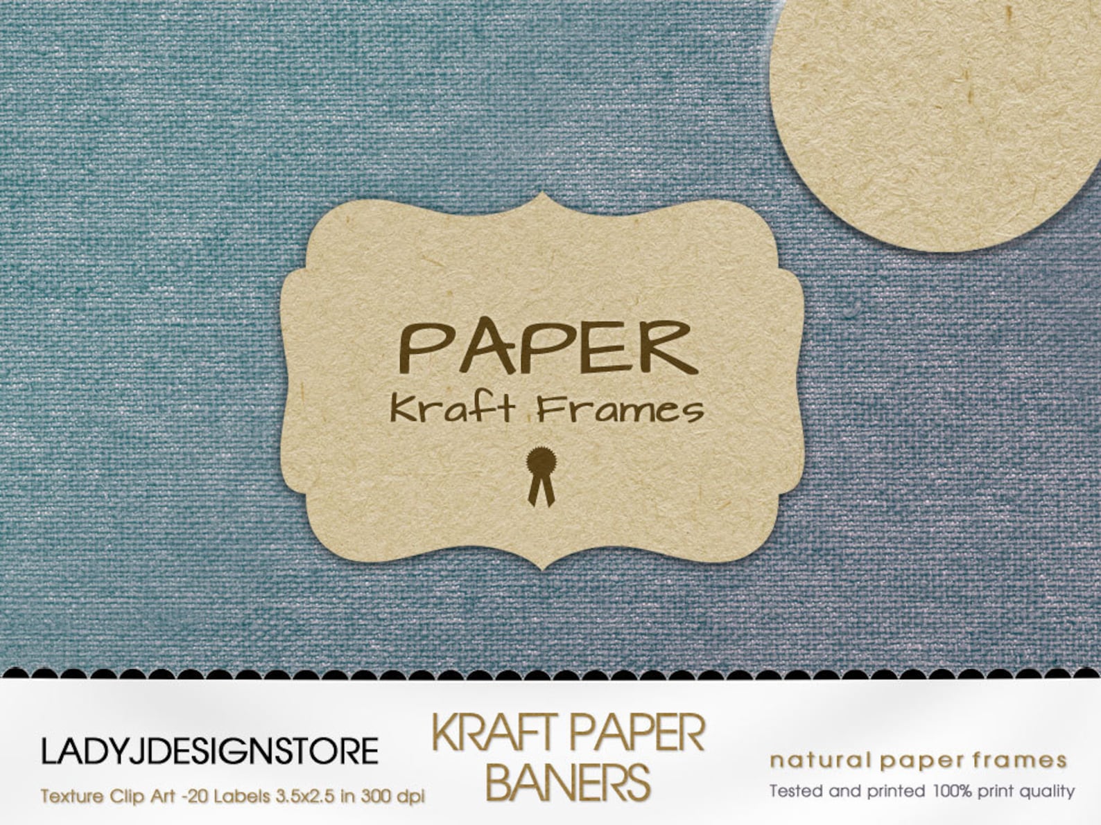 KRAFT PAPER FRAMES Clipart Pack 20 Labels / Paper Labels / - Etsy UK