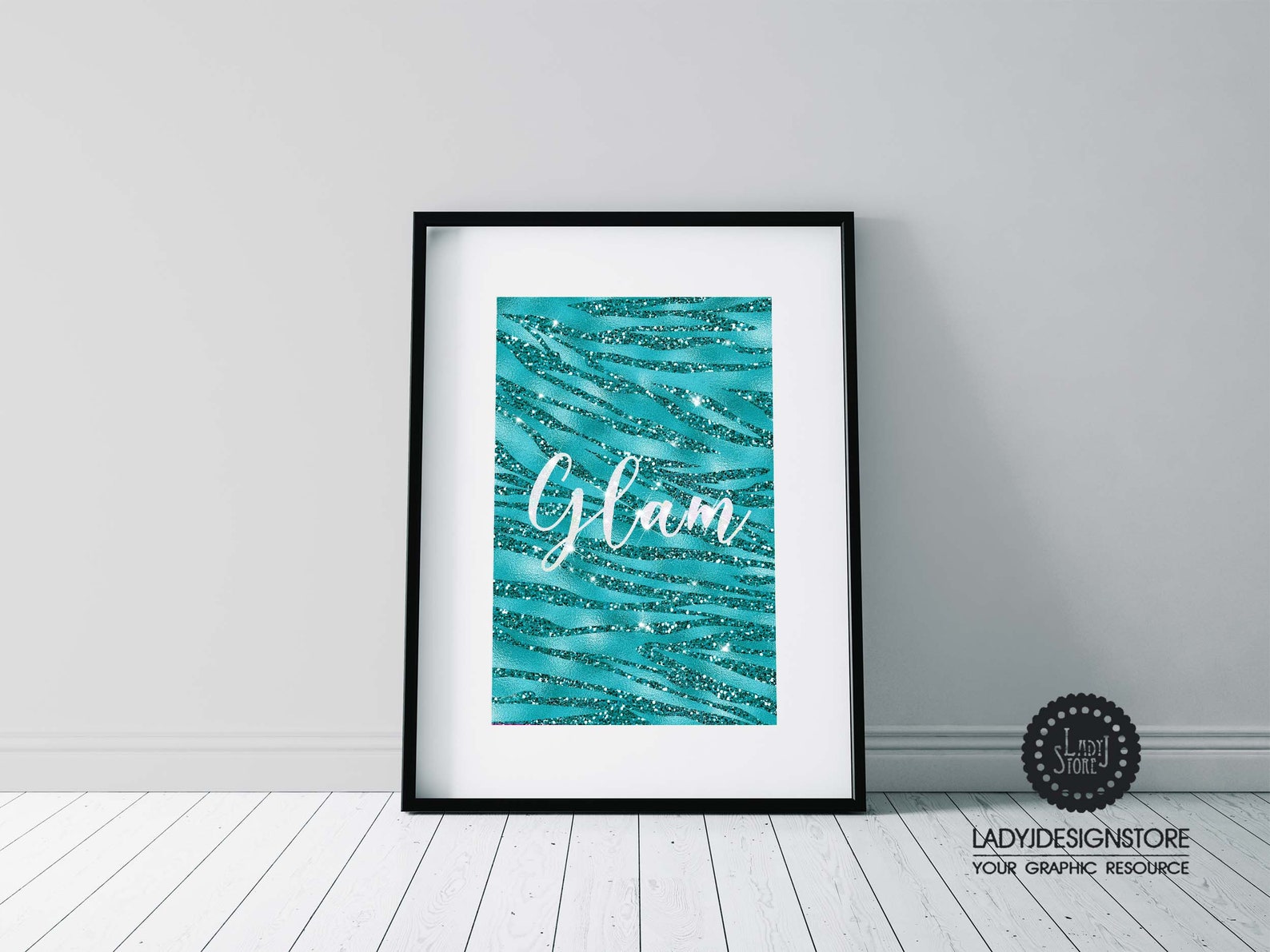 Teal Glam Digital Paper Seamless Tiger Cheetah Zebra - Etsy