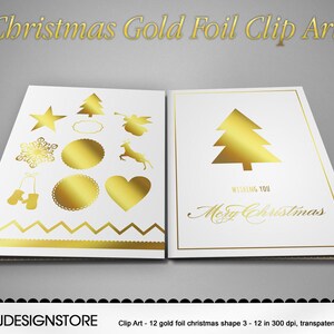 GOLD FOIL Clipart Digital Frames Clipart, Christmas Labels for ...
