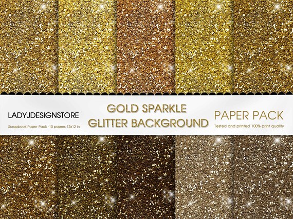 Large Chunky Gold Sparkle Glitter Digital Papers, Glitter printable ...