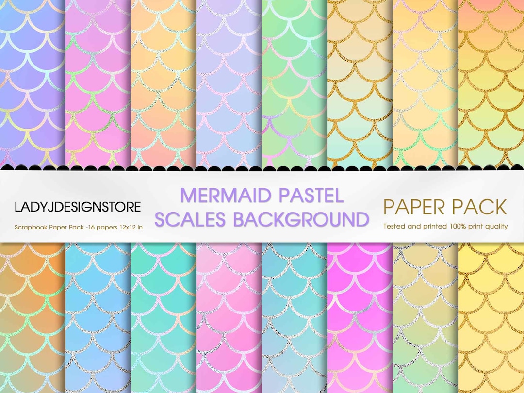 Iridescent Mermaid Sparkling Scales Digital Paper Seamless Mermaid Tail ...