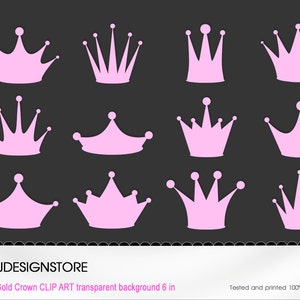 Pastel Crown Clipart 12 Digital Clipart Crowns for Invitations ...