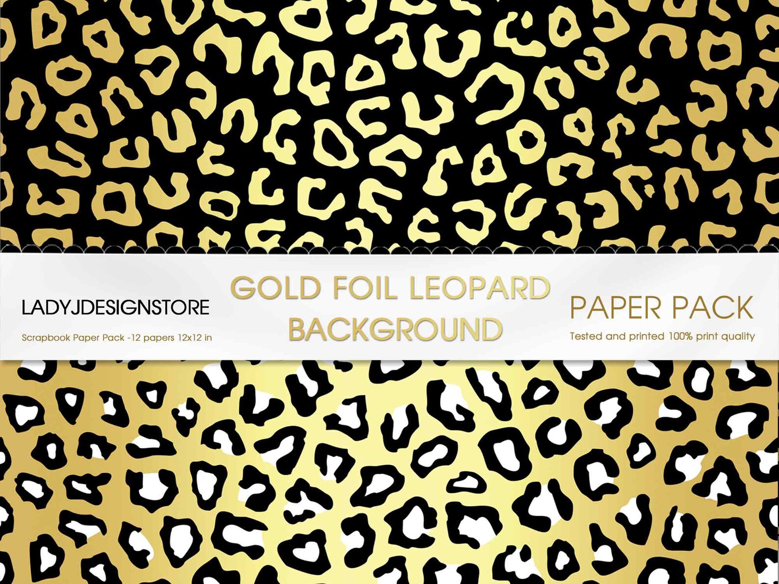 Seamless Gold Foil Leopard Background Leopard Skin Pattern - Etsy