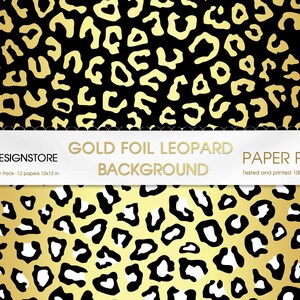 Seamless Gold Foil Leopard Background, Leopard Skin Pattern Backgrounds ...