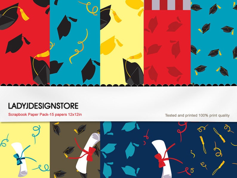Graduation Digital Paper: Graduation 15 Digital Scrapbooking - Etsy