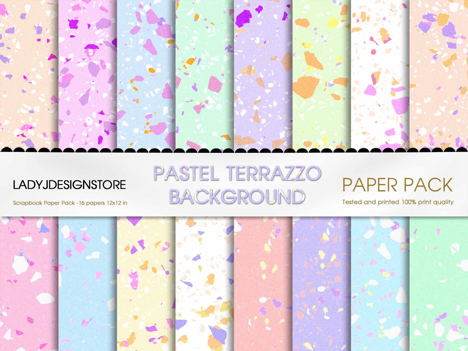 Terrazzo Pastel Seamless Digital Paper pack Terrazzo Colorful | Etsy