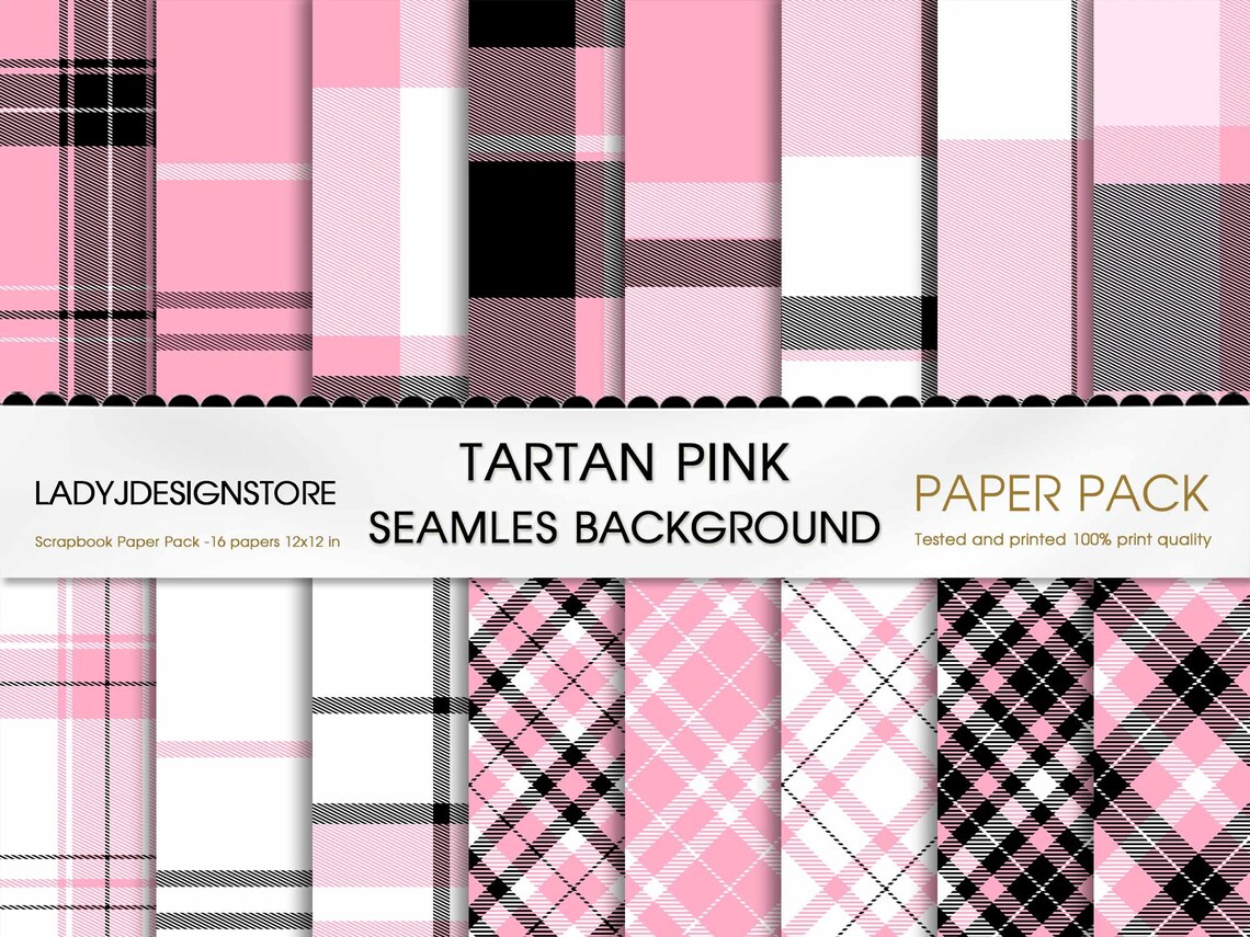 Plaid Pink Digital Paper Lumberjack Plaid Tartan Checkers Log | Etsy