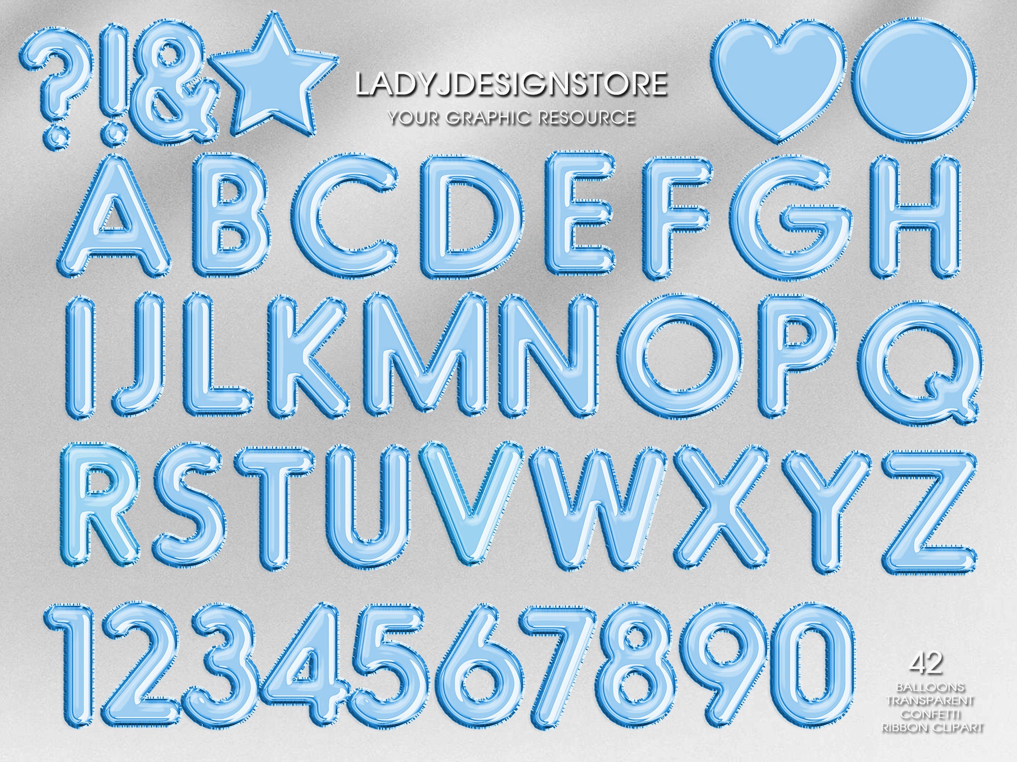 Sky Blue Foil Balloon Alphabet Clip Art PNG Transparent Light - Etsy