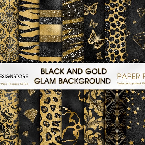 Black and Silver Glam Digital Paper Seamless Tiger Cheetah - Etsy