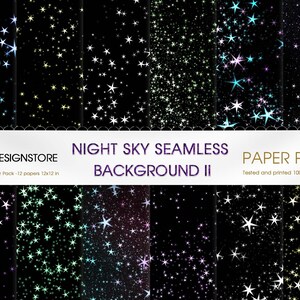 Sparkly Night Sky Seamless Background Stars Background Sky Digital ...