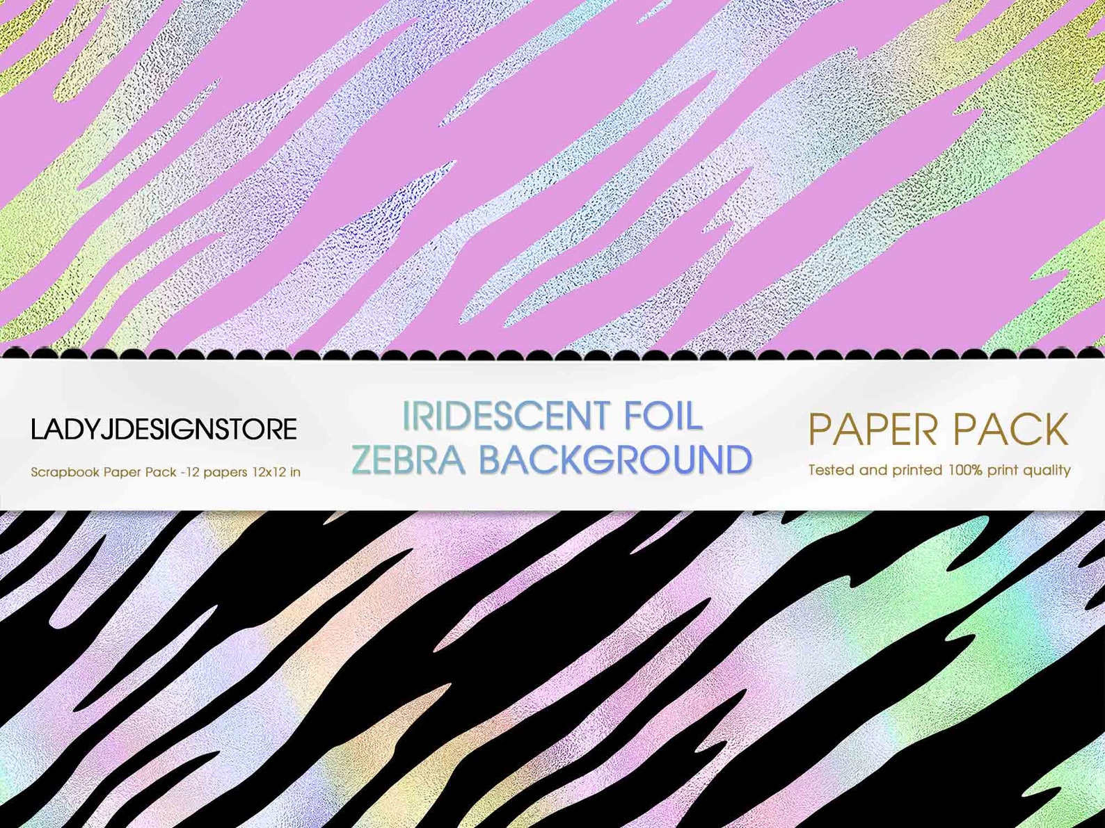 Iridescent Zebra Print Digital Paper seamless zebra pattern | Etsy