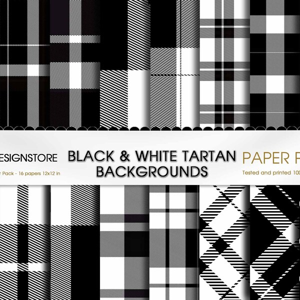 Black White Tartan Wallpaper - Etsy