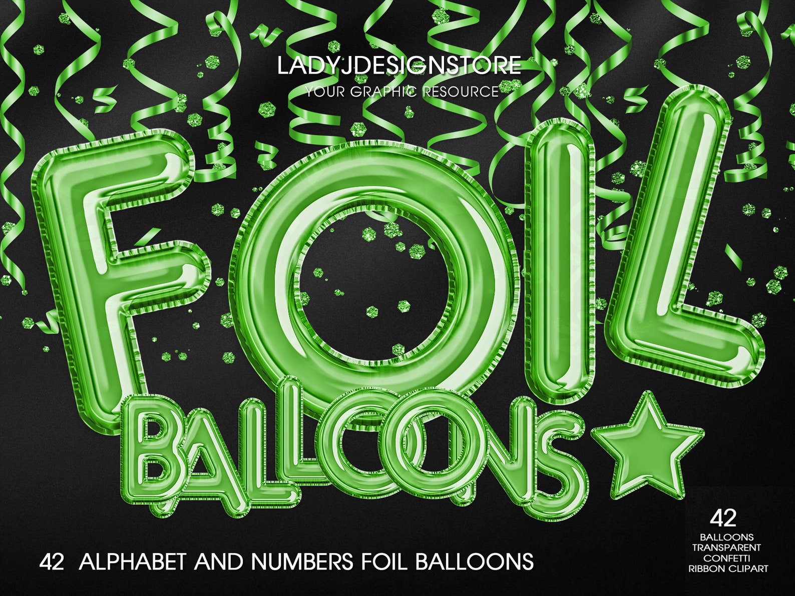 Green Foil Balloon Alphabet Clip Art PNG Transparent Gold - Etsy
