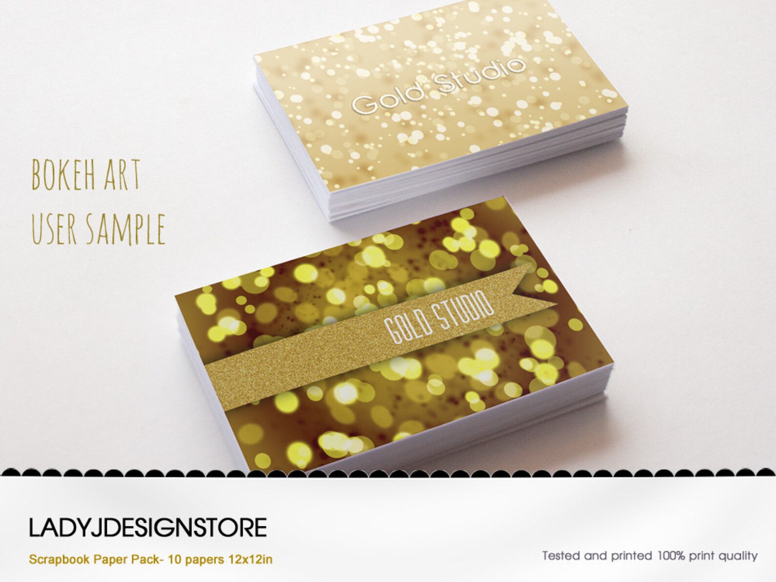 Gold Digital Bokeh Paper Gold Bokeh and Glitter Shiny | Etsy