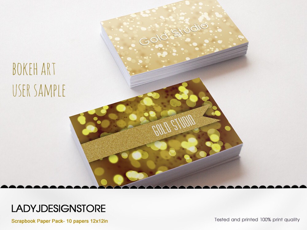 Gold Digital Bokeh Paper Gold Bokeh and Glitter Shiny | Etsy