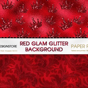 Red Glam Digital Paper, Seamless Tiger Cheetah Zebra Patterns ...