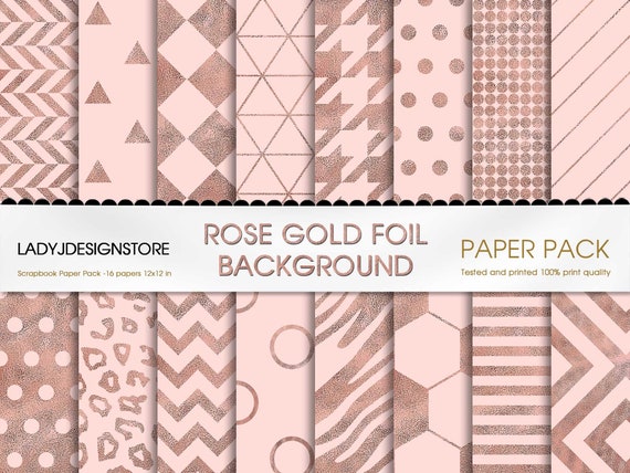 Rose Gold Foil Digital Paper, seamless rose gold glam backgrounds gold ...