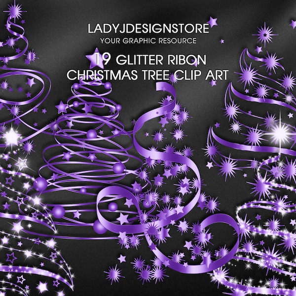 Purple Christmas Clip Art - Etsy