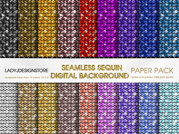 Seamless Sequin Digital background, seamless sequins digital paper ...