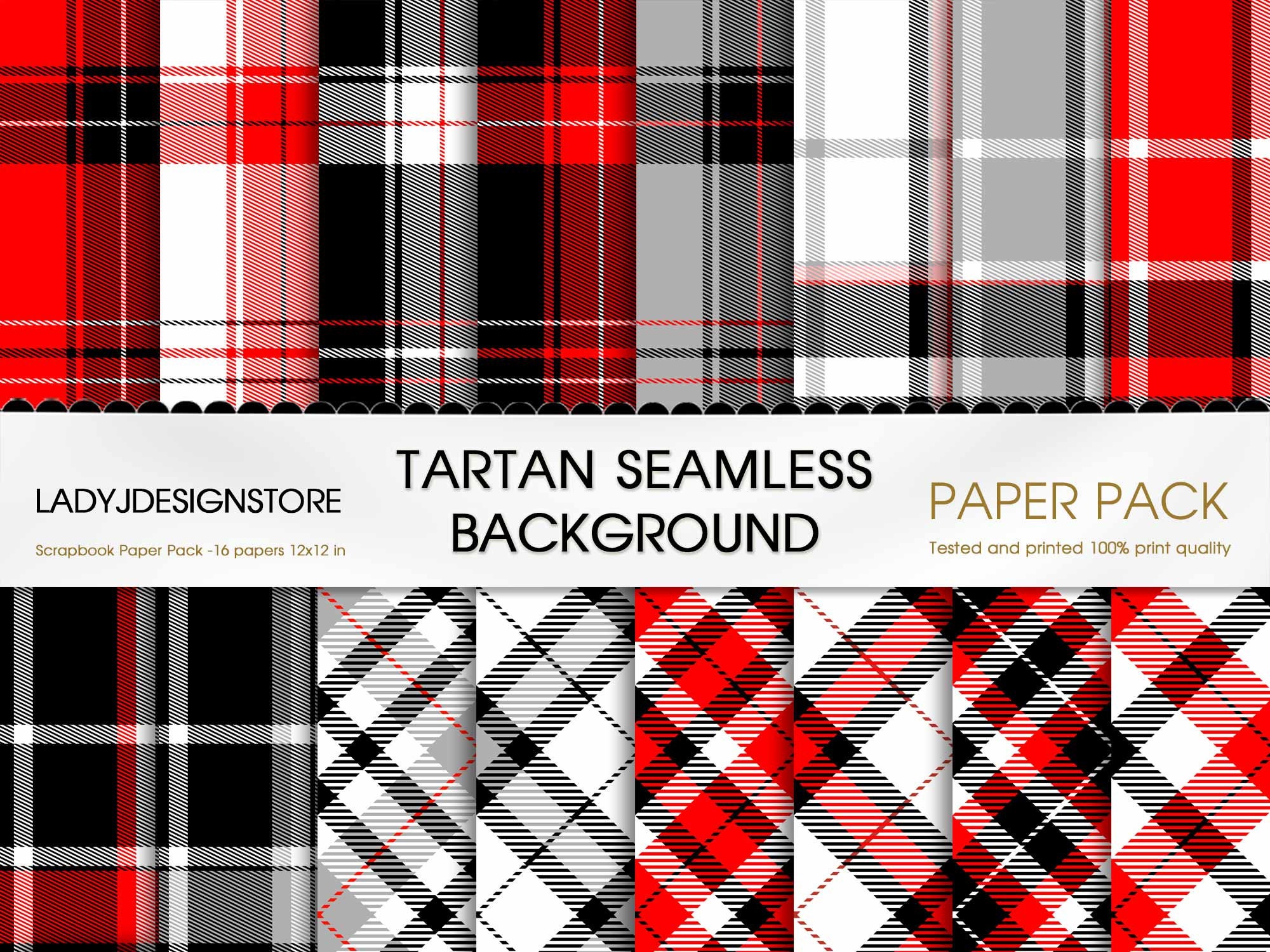 Plaid Digital Paper Lumberjack Tartan Checkers Log Cabin Red | Etsy