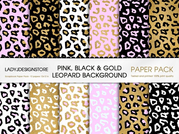 Pink Gold Foil Leopard Seamless Background, leopard skin pattern ...