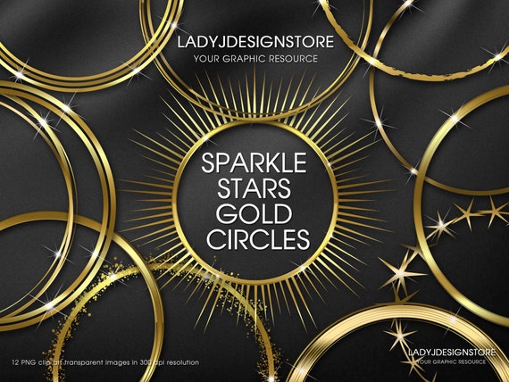 Gold Frame Clipart, Metalic Gold Circle Farmes, Simple Header frames ...