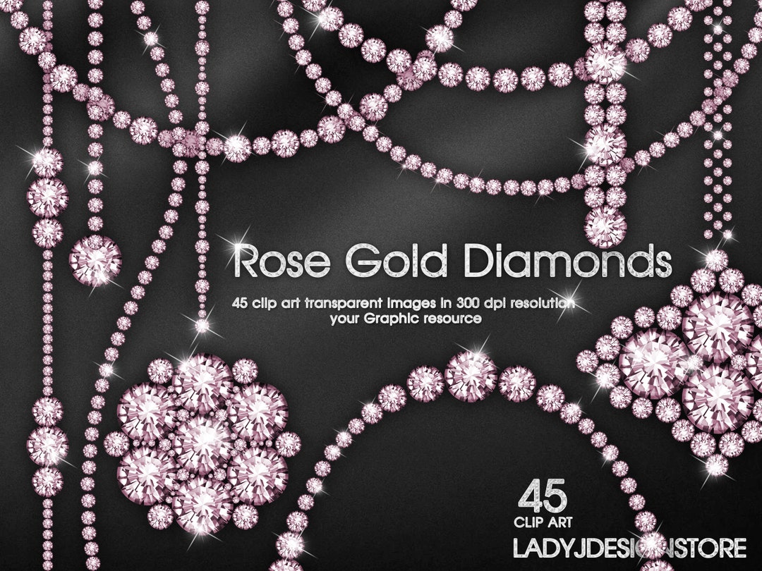 Rose Gold Luxury Diamond Clipart PNG Format Diamond Borders, Diamond ...