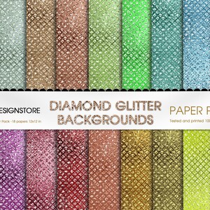 Diamond Glitter Digital Paper Seamless Glam Diamond Sequin Textures ...