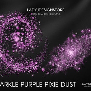 Sparkle Purple Pixie Dust Overlays Clipart, Purple Glitter Dust Overlay, Stardust, Fairy Dust ...