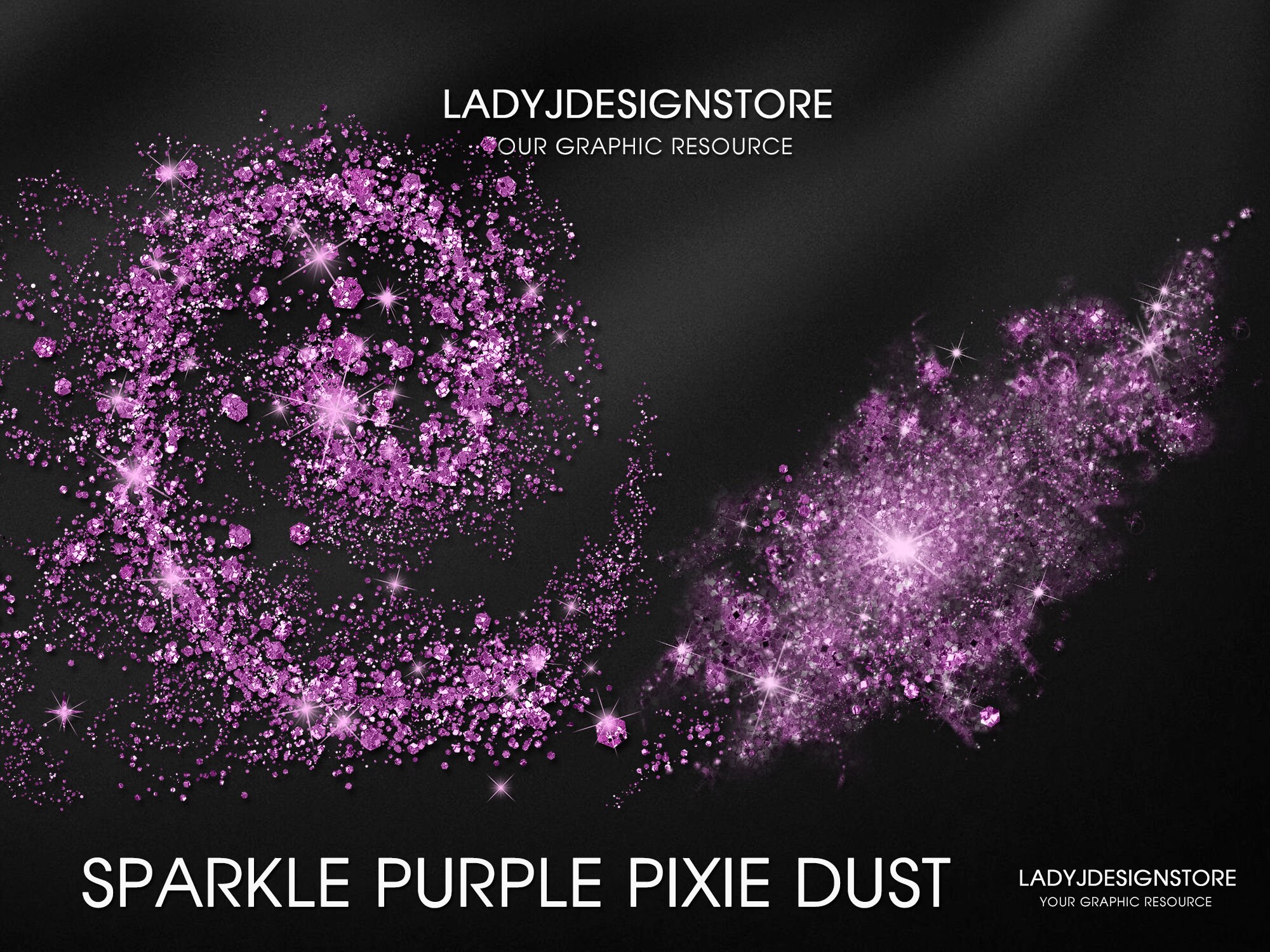 Sparkle Purple Pixie Dust Overlays Clipart Purple Glitter | Etsy