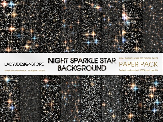 Night Sparkly Sky Stars Background Sky Digital Paper - Etsy