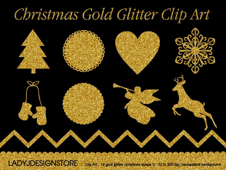 GOLD GLITTER Clipart Digital Clip Srt Frames Gold Glitter - Etsy
