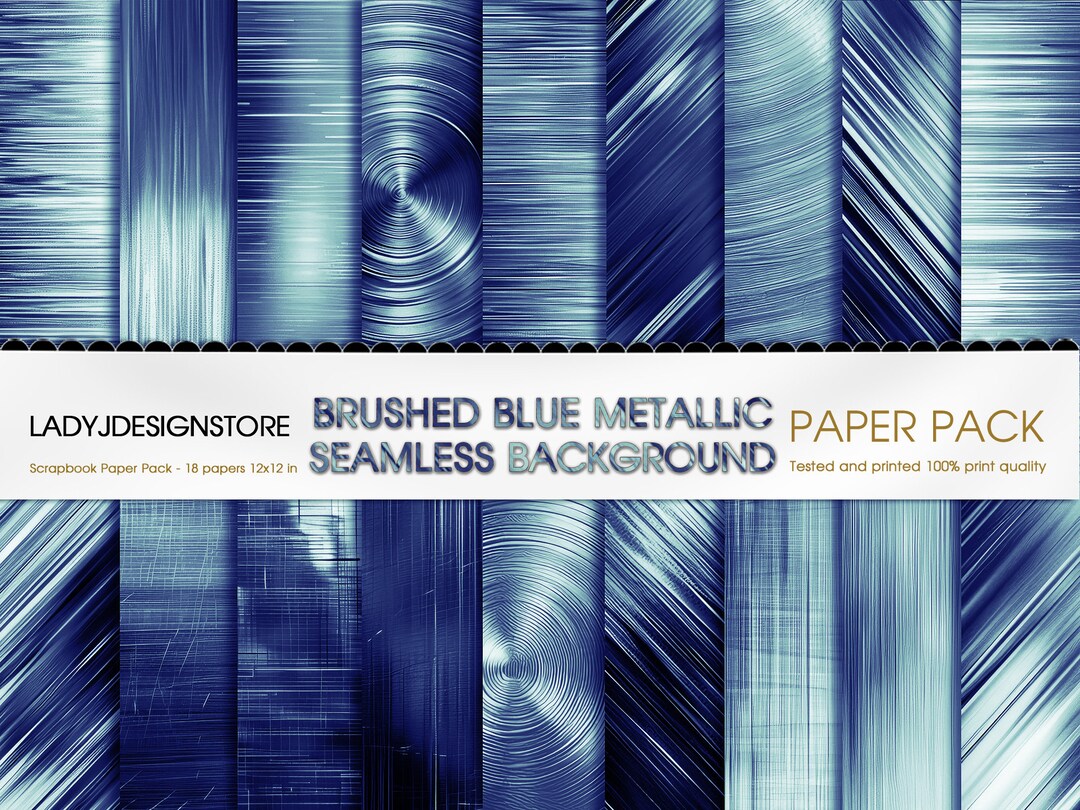 Brushed Blue Digital Paper, Brushed Blue Textures, Blue Digital Paper ...