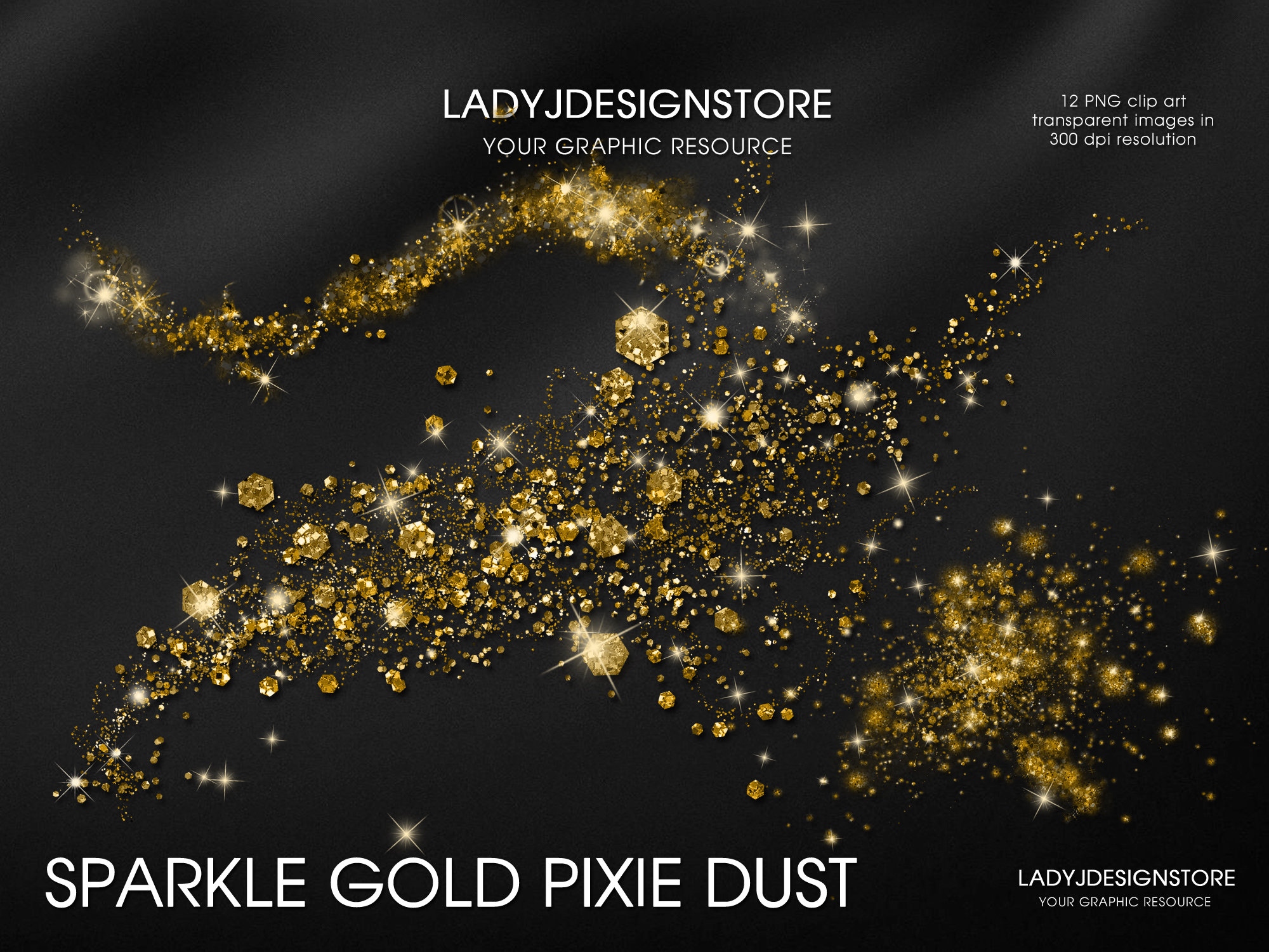 Gold Pixie Dust Overlays Clipart Gold GlitzerStaub Overlay - Etsy Schweiz