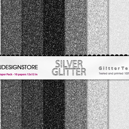 Silver Glitter Borders Digital Paper Glitter Textures - Etsy