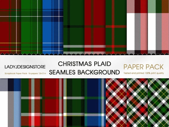 Christmas Plaid Digital Paper Texture Lumberjack Tartan | Etsy