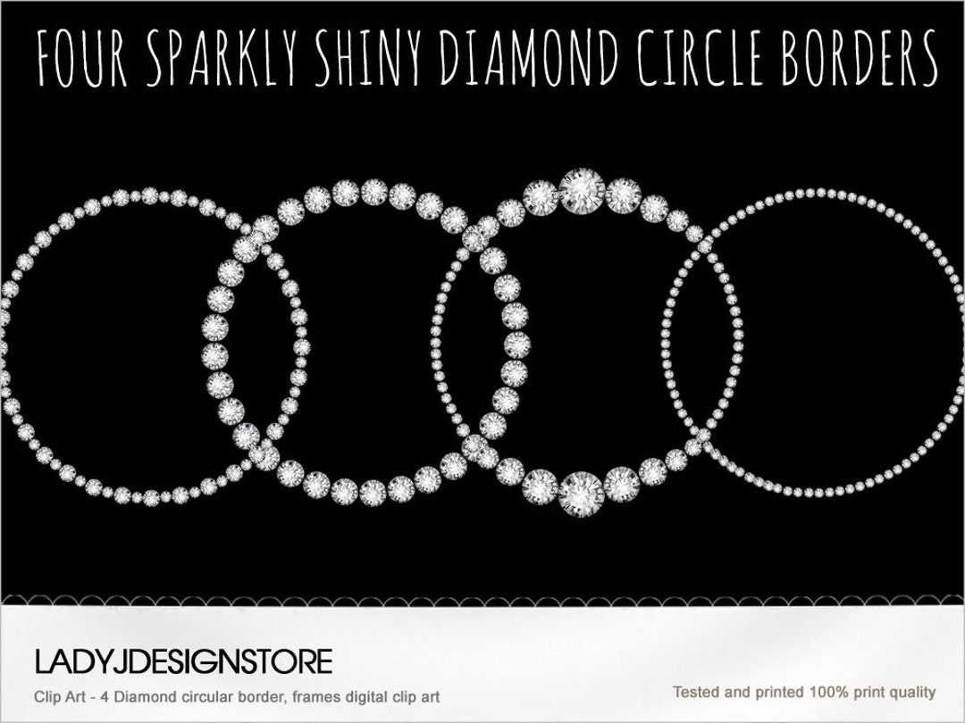 Digital Diamond Clipart Borders 4 Digital Rhinestone Clipart Frames ...