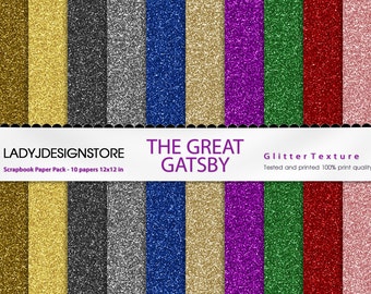 CHEVRON GLITTER Digital Papers 10 Glitter Textures, Paper Pack, Instant ...