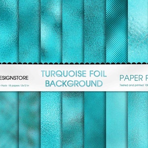 Turquoise Metalic Foil, Turquoise Digital Paper, Turquoise Digital Foil ...