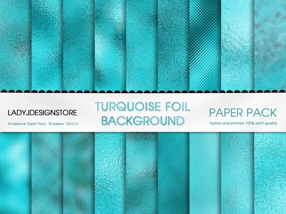 Metallic Turquoise Scrapbook Paper