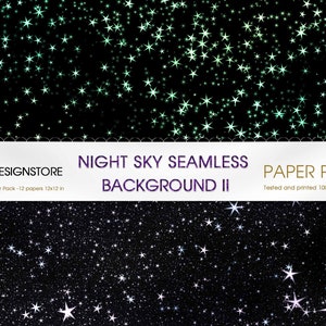 Sparkly Night Sky Seamless Background Stars Background Sky Digital ...