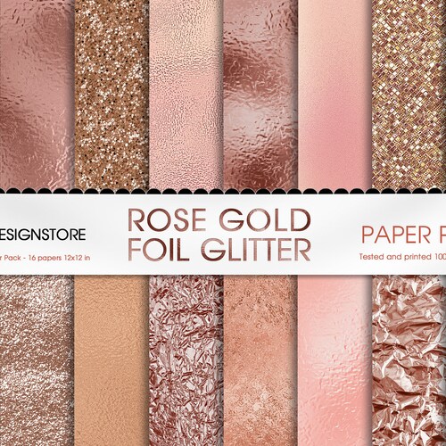 Rose Gold Foil Digital Paper Seamless Gold Foil Textures - Etsy