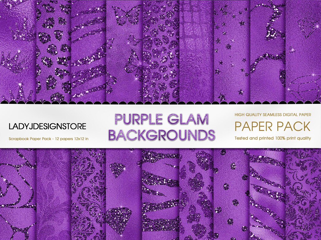 Purple Glam Digital Paper Seamless Tiger Cheetah Zebra - Etsy