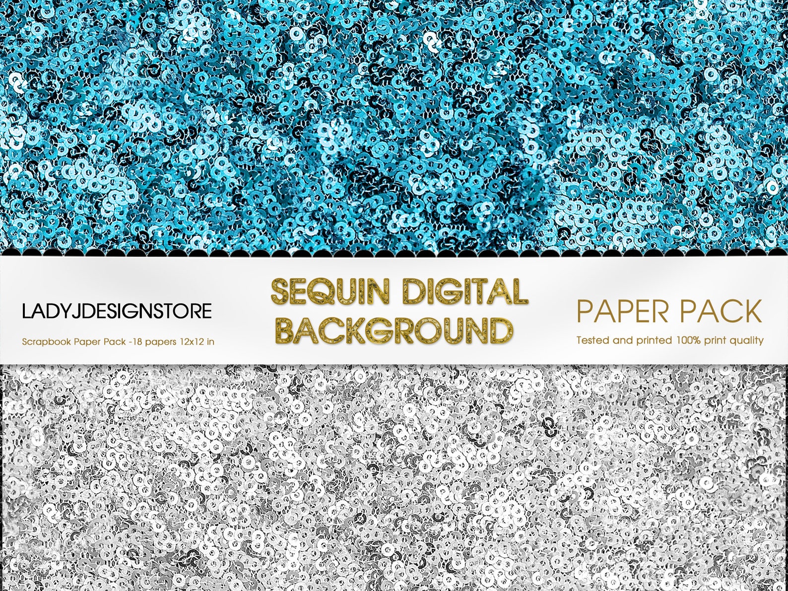 Sequin Digital Background, Seamless Sequins Digital Paper, Sequin ...