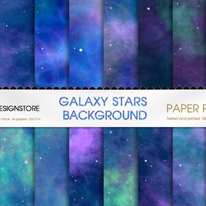 Galaxy Stars Space Backgrounds Digital Paper Galaxy Seamless Textures ...