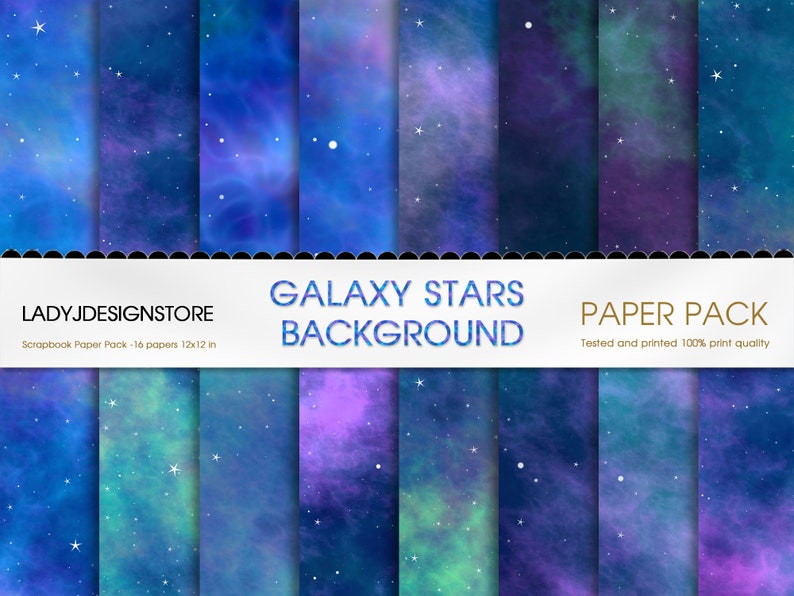 Galaxy Stars Space Backgrounds Digital Paper Galaxy Seamless - Etsy