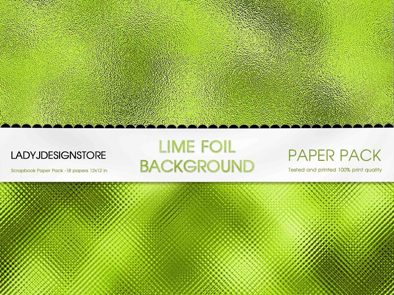 Lime Green Foil Digital Paper Foil Textures Shimmer - Etsy