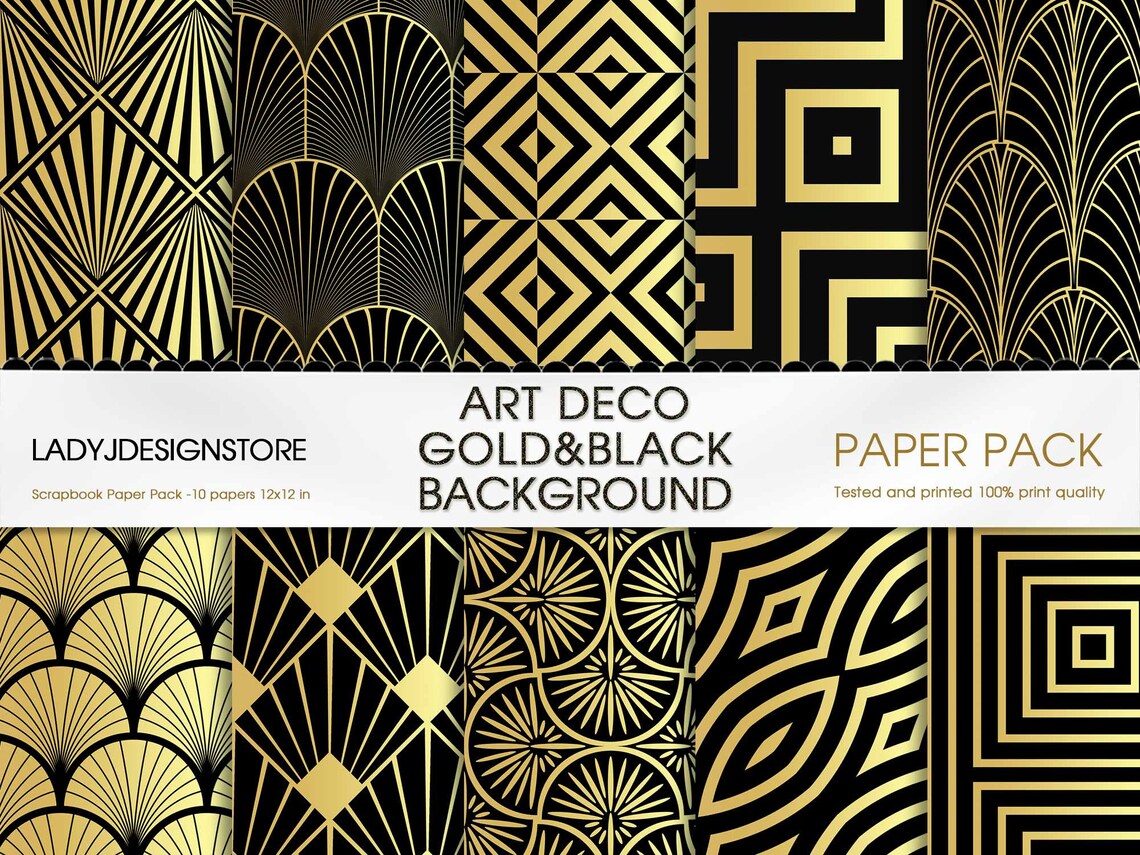 Art Deco Digital Paper Seamless Retro Art Deco Patterns - Etsy