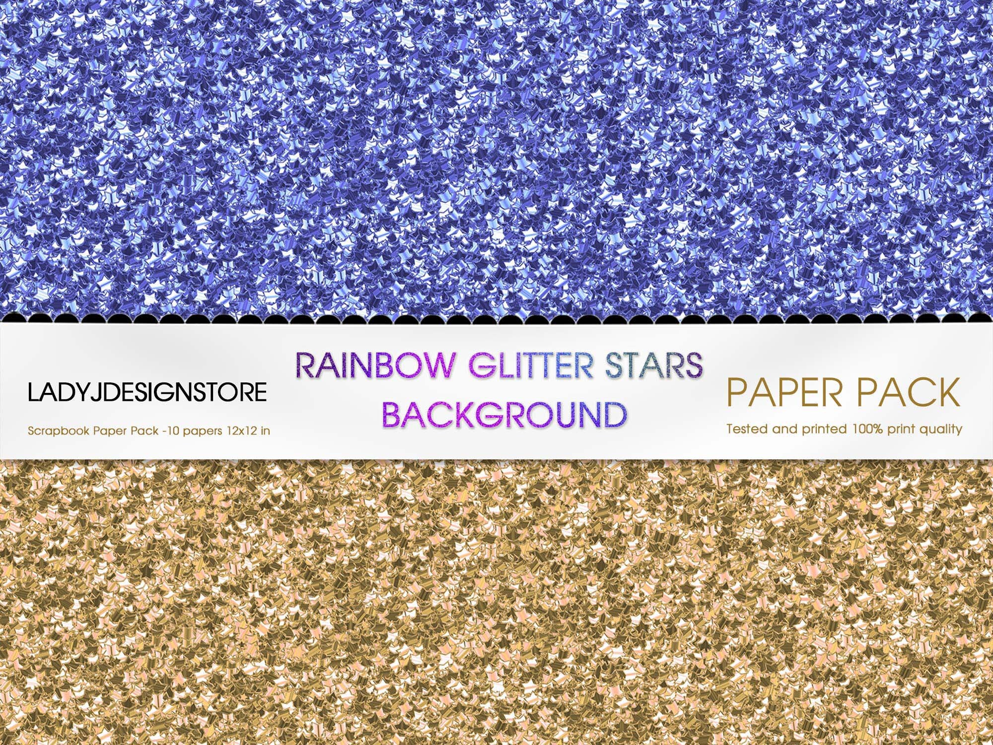 Rainbow Glitter Stars Background Rainbow Glitter Paper - Etsy